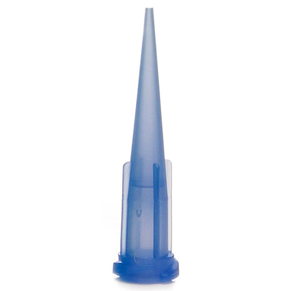 Taper Tip Nozzle with UV Light Blocker for Fluid and Adhesive Dispensi